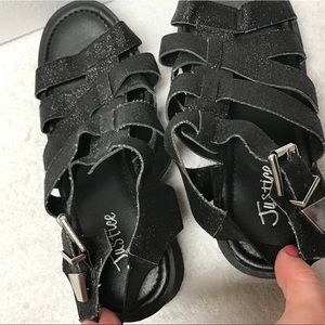 Justice | Shoes | Justice Girls Black Glitter Platform Sanda | Poshmark